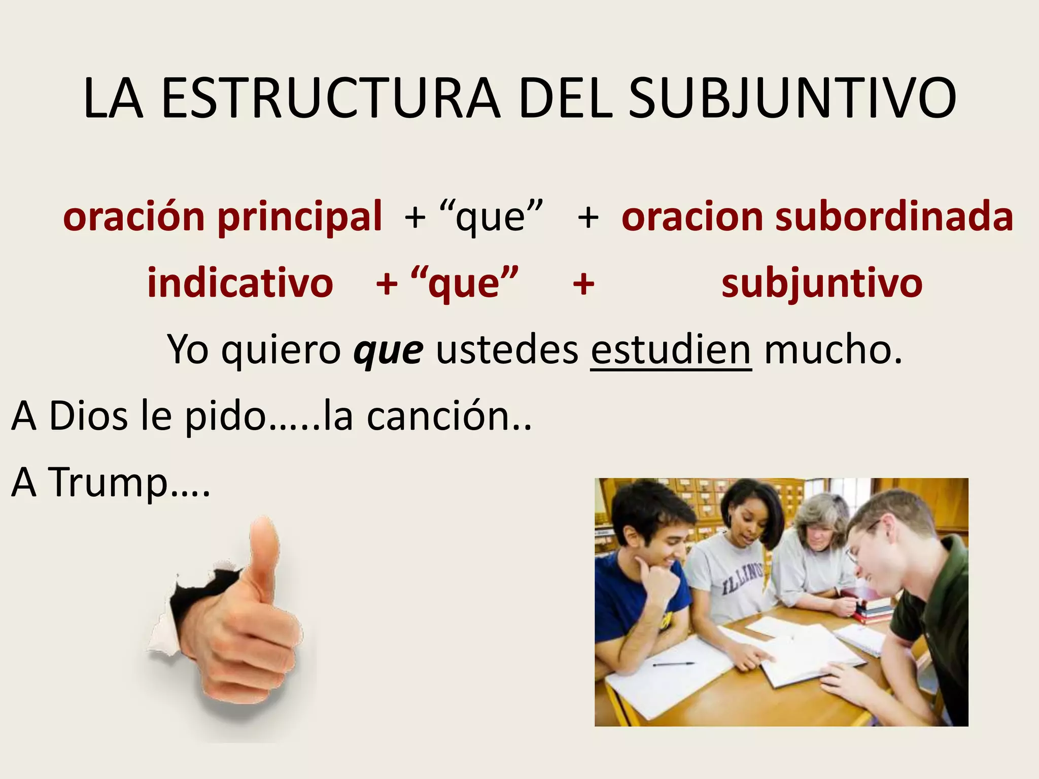 Subjuntivo con verbos de influencia y voluntad | PPTX