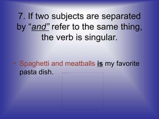 SUBJECTVERBAGREEMENT RULES PRESENTATION.ppt