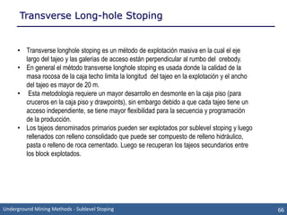Método de Explotación Subterránea: Sublevel stoping | PDF