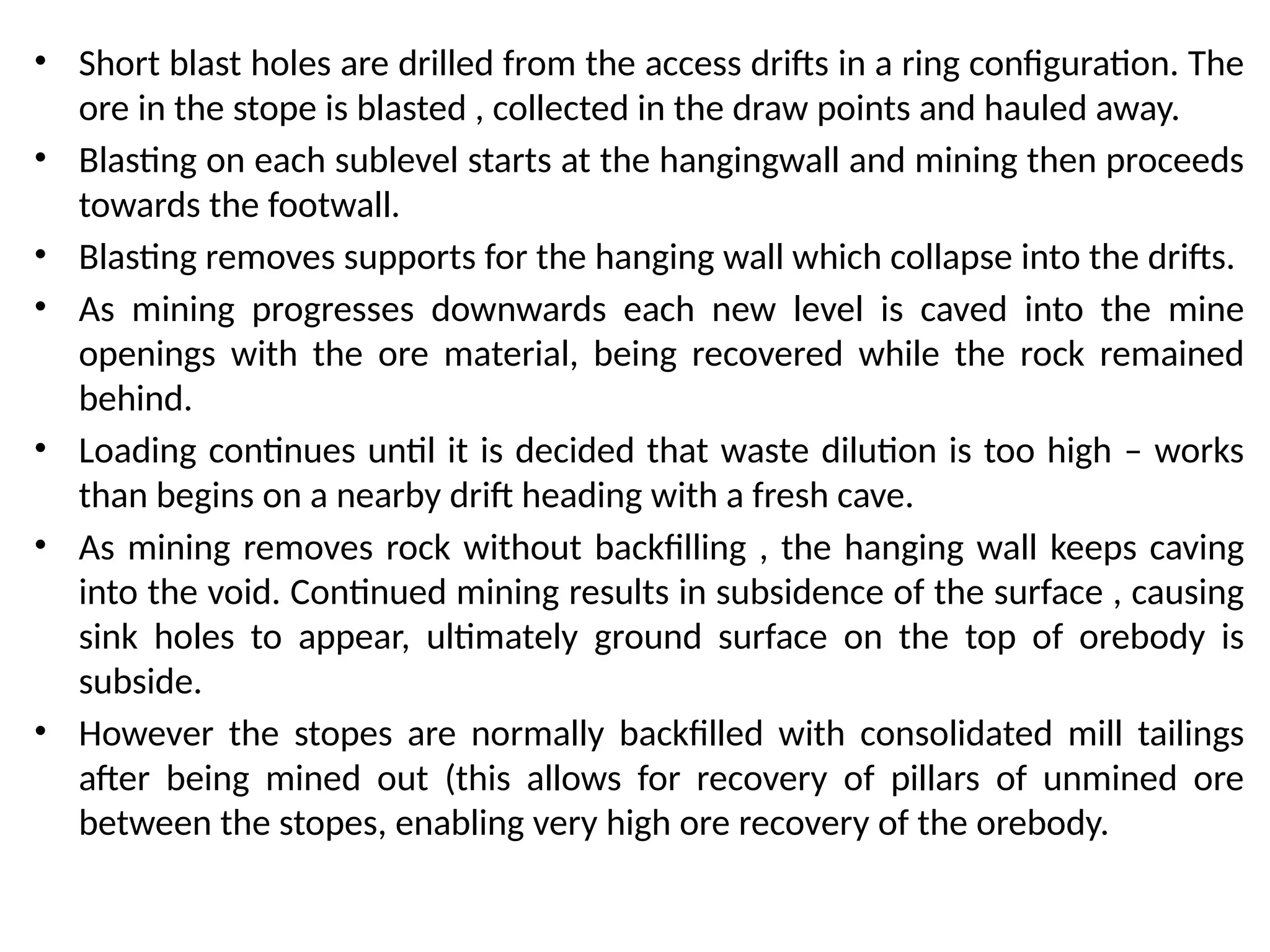 Sublevel Stoping method in metal mines .pptx