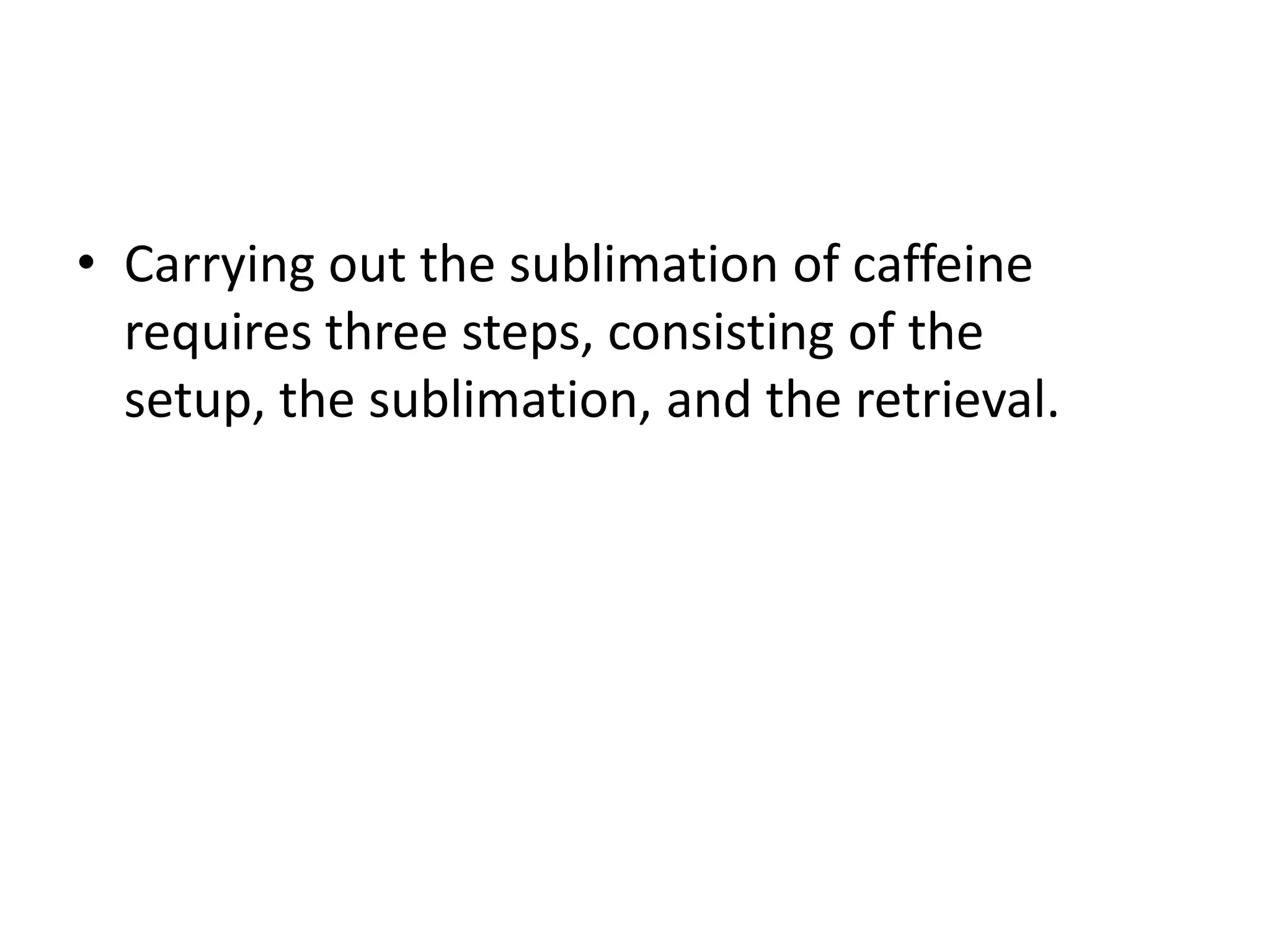 Sublimation of caffiene | PPTX