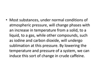Sublimation of caffiene | PPTX