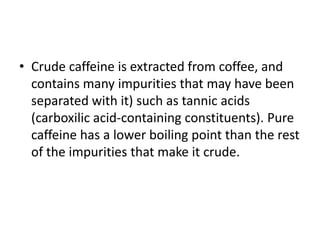 Sublimation of caffiene | PPTX
