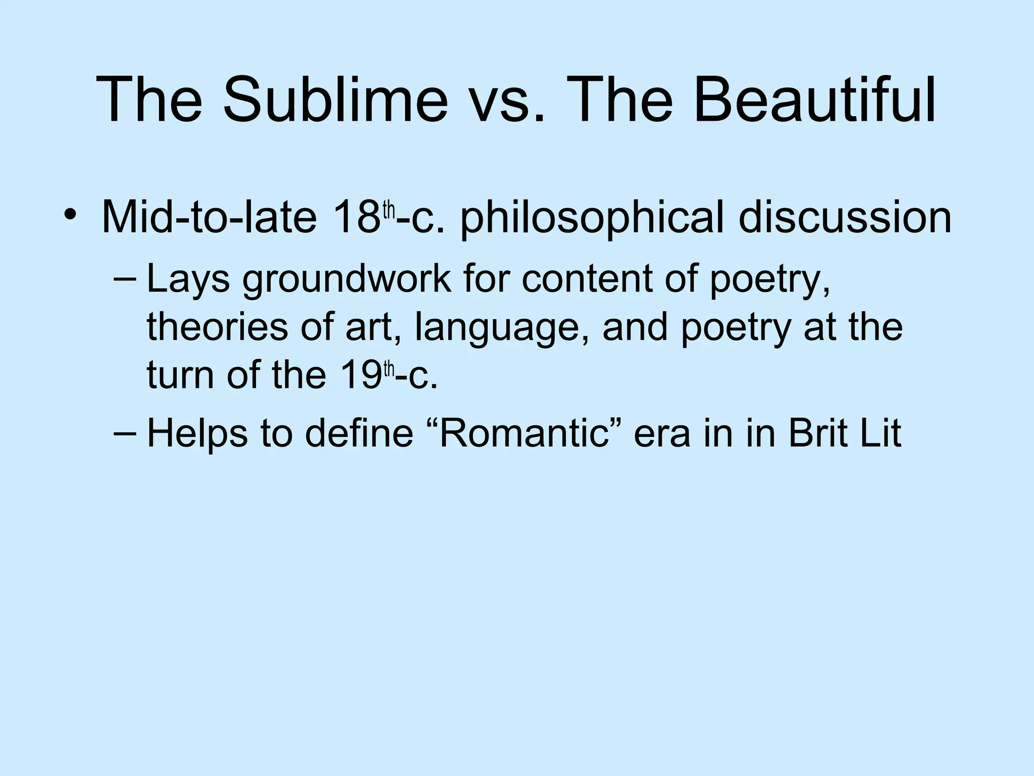 Sublime, Beautiful, and Picturesque | PPT