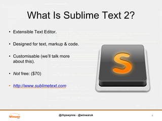 Sublime Text 2 Tips & Tricks | PPTX | Desktop Publishing | Computer Software and Applications