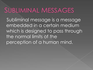 Subliminal marketing in movies. | PPTX