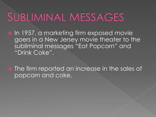 Subliminal marketing in movies. | PPTX