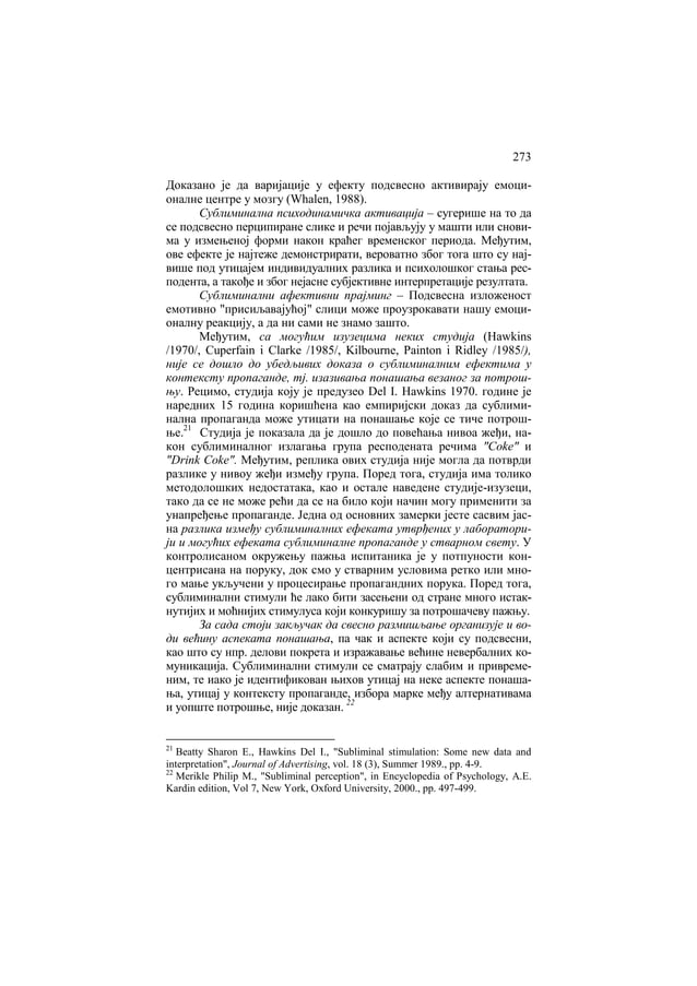 Doc. dr Sladjana Starcevic - Subliminalna propaganda | PDF