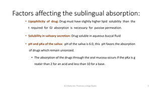 Sublingual drug delivery | PPTX