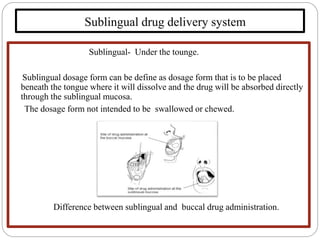 Sublingual drug deliery system | PPTX