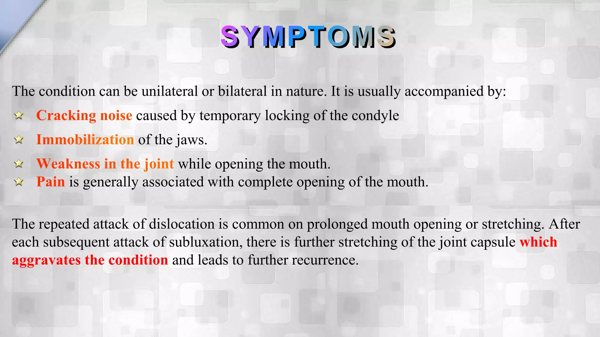 Subluxation (TMJ disorder) | PPSX