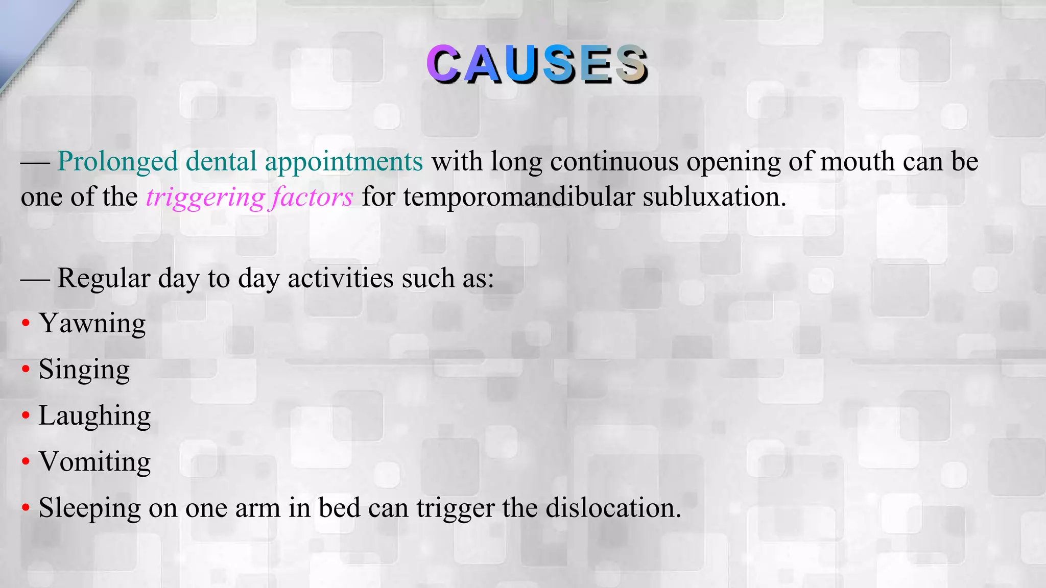 Subluxation (TMJ disorder) | PPSX