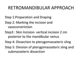 Submandibular and retromandibular approach | PPTX