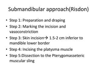 Submandibular and retromandibular approach | PPTX