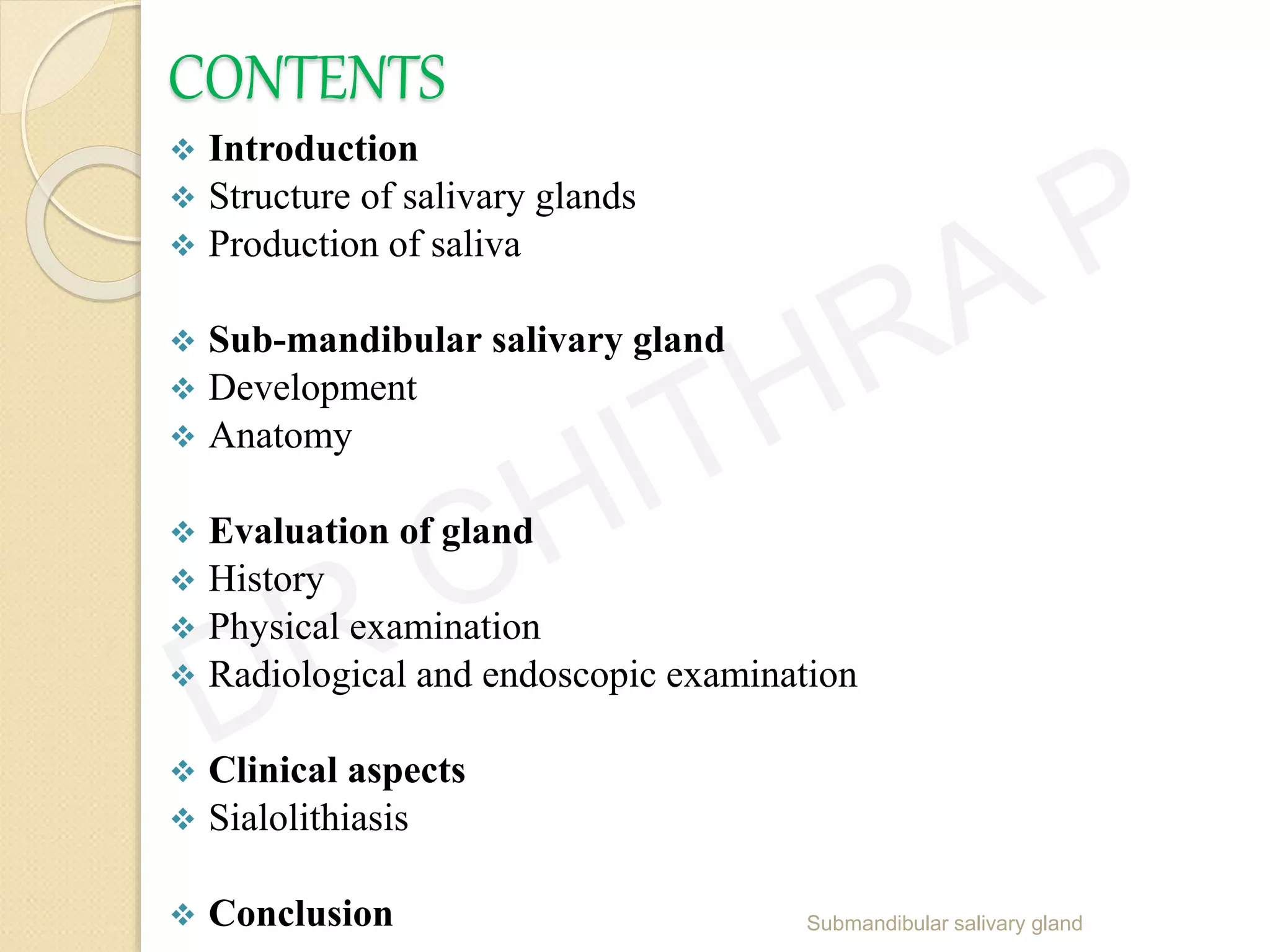 Submandibular salivary gland dr chithra | PPT