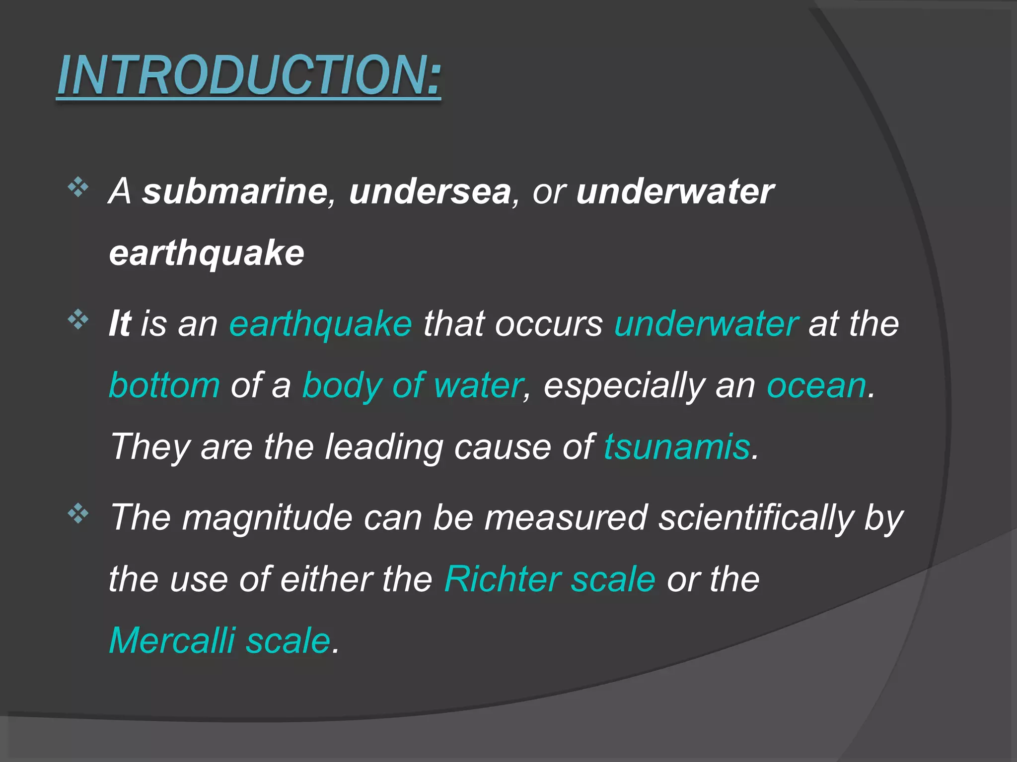 Submarine earthquake | PPT