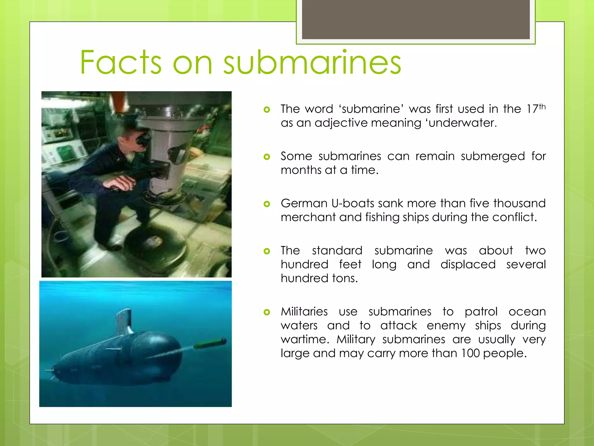 Submarine english + ict | PPTX