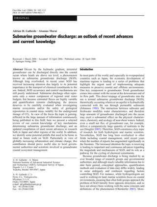 Submarine Groundwater...2006