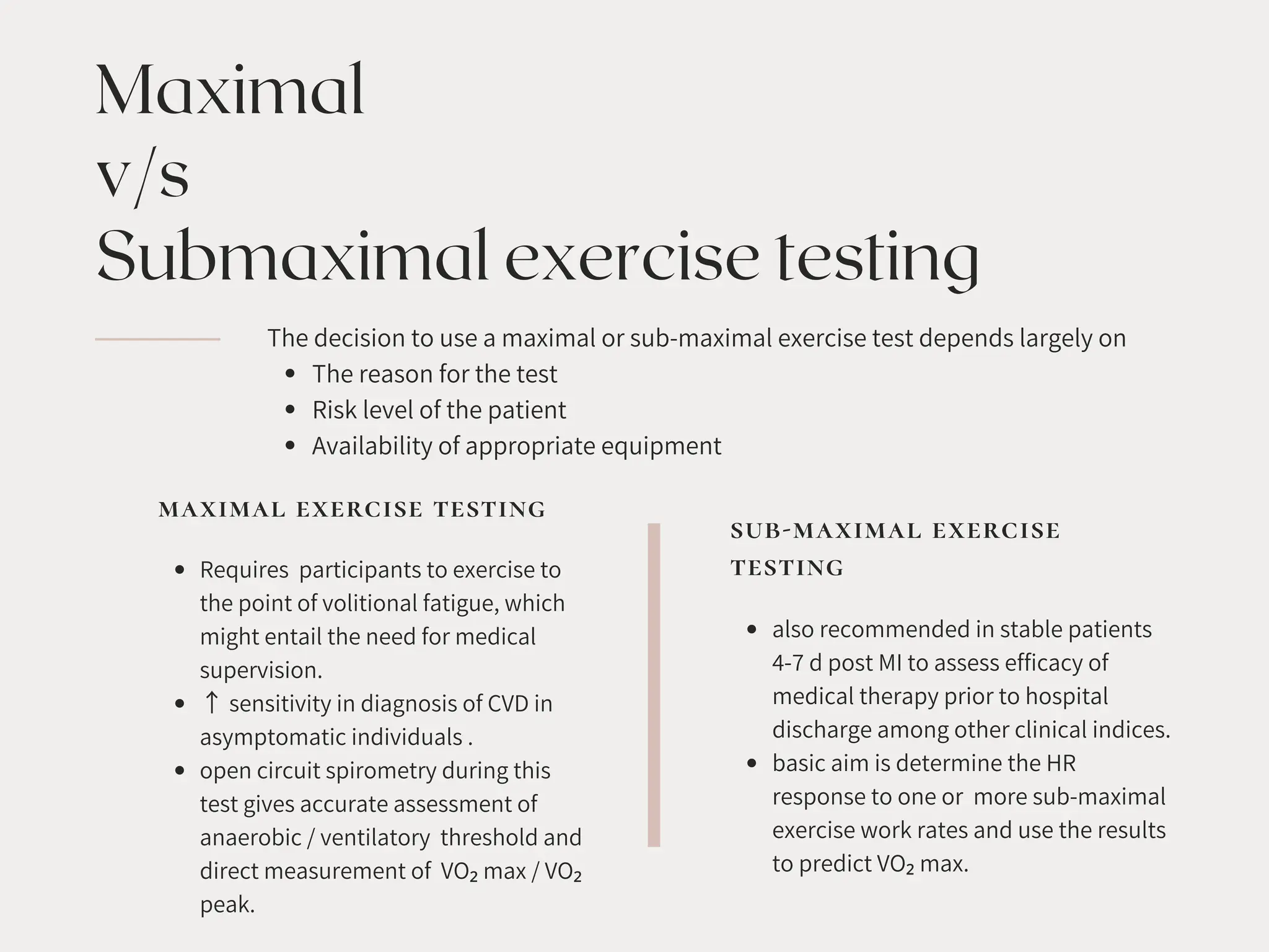 SUB MAXIMAL EXERCISE TESTING By Dr. Sachi mevada (Masters in ...