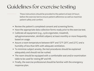 SUB MAXIMAL EXERCISE TESTING By Dr. Sachi mevada (Masters in ...
