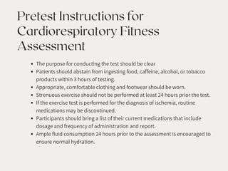 SUB MAXIMAL EXERCISE TESTING By Dr. Sachi mevada (Masters in ...