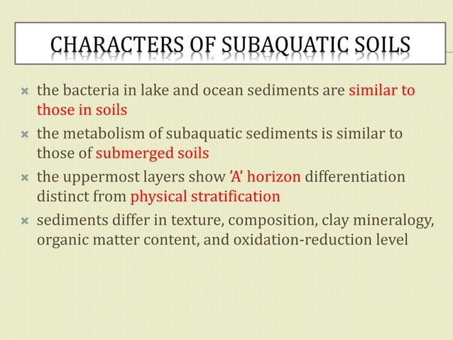 Chemistry and physics of submerged soil | PPTX | Science