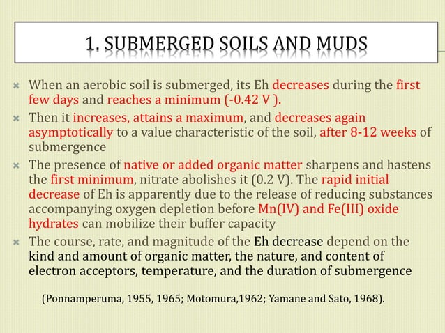 Chemistry and physics of submerged soil | PPTX | Science