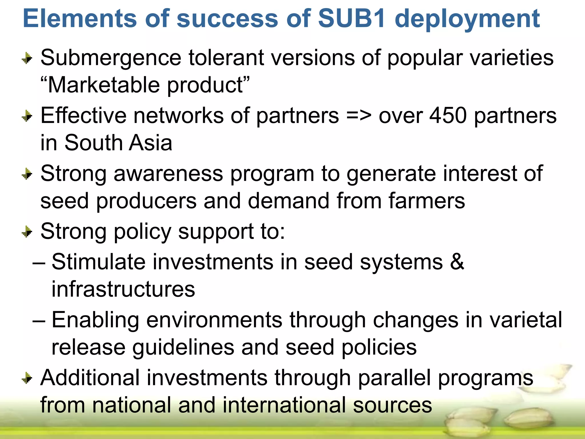 Submergence tolerant rice | PDF