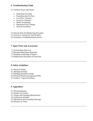 Submersible Pump Operation, Maintenance & Troubleshooting Manual | PDF