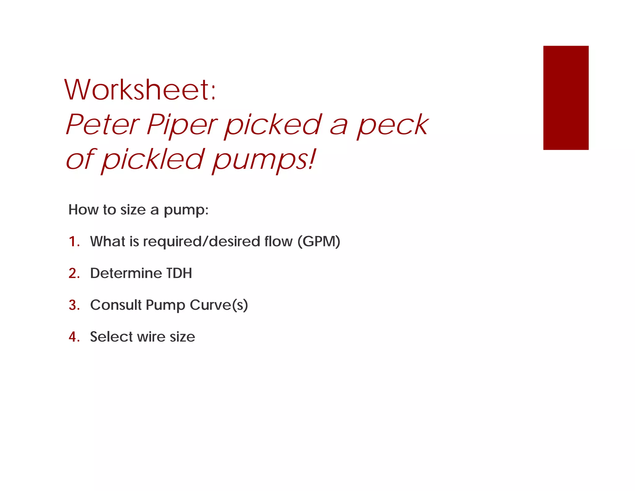 Submersible pump sizing | PDF