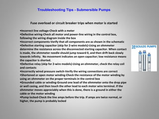 Submersible Pumps Trouble Shooting | PPT
