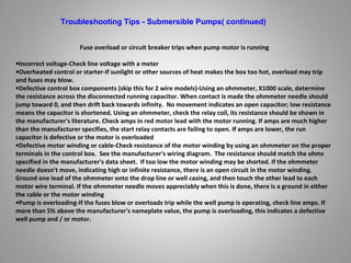 Submersible Pumps Trouble Shooting | PPT