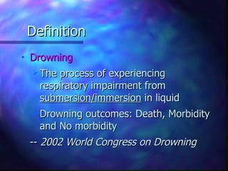Submersion injury | PPT | First Aid | Injuries