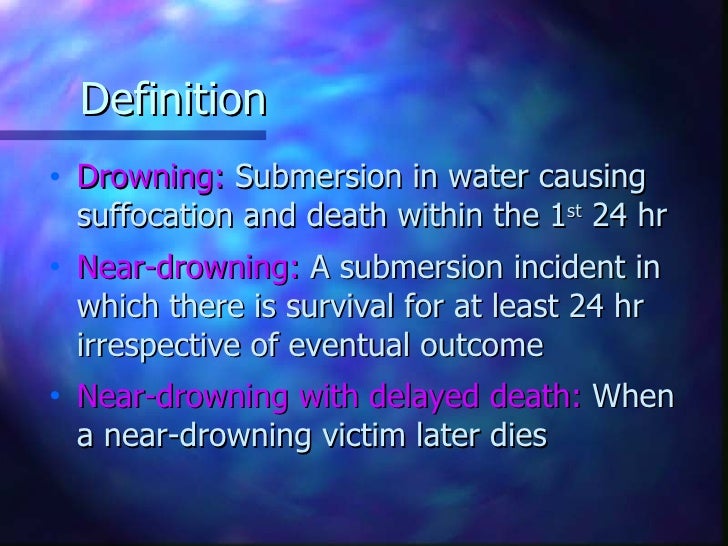Submersion injury