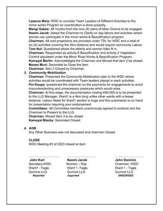 Minor Road Works. Tagla Gumine District ,Simbu Province | PDF