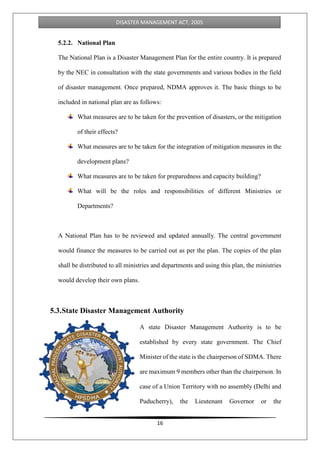 Disaster Management Act, 2005 | PDF