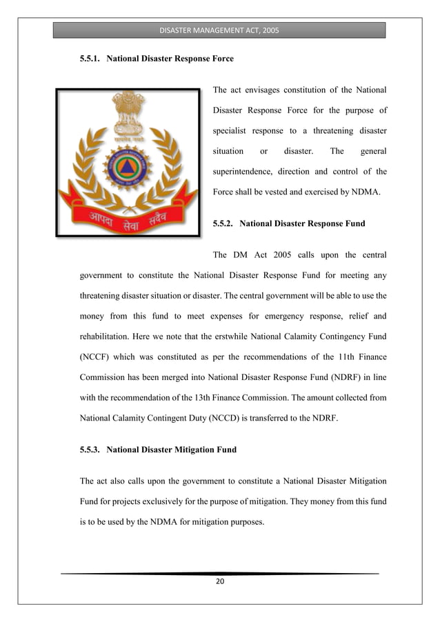 Disaster Management Act, 2005 | PDF