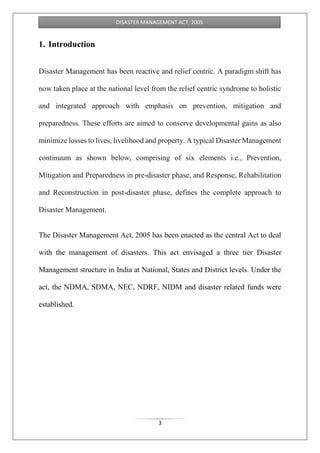 Disaster Management Act, 2005 | PDF