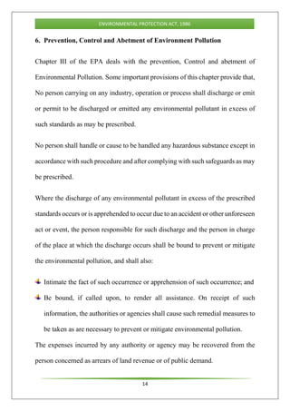 Environmental (Protection) Act, 1986 | PDF