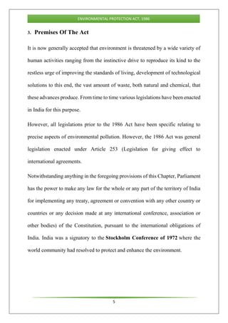 Environmental (Protection) Act, 1986 | PDF
