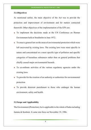 Environmental (Protection) Act, 1986 | PDF