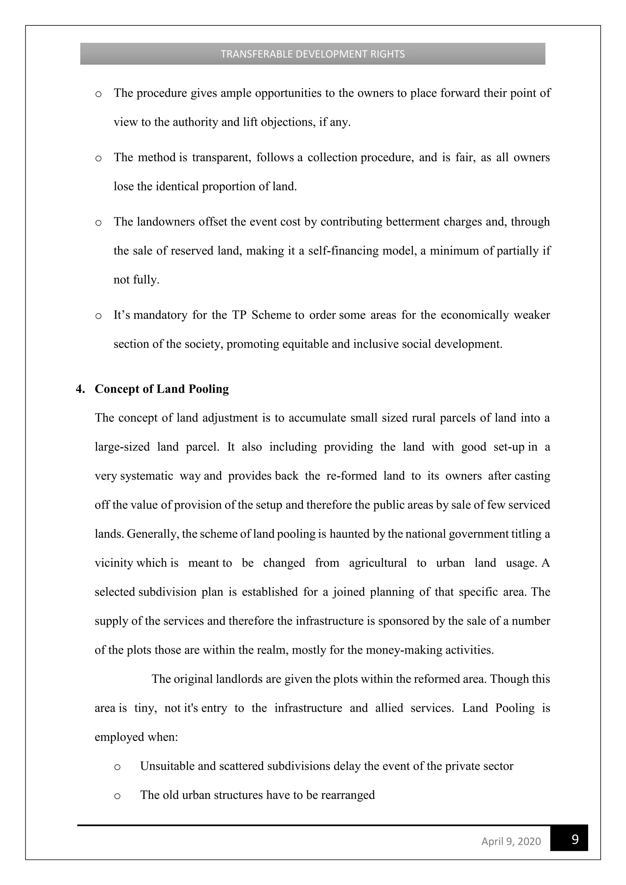 Transferable Development Rights | PDF