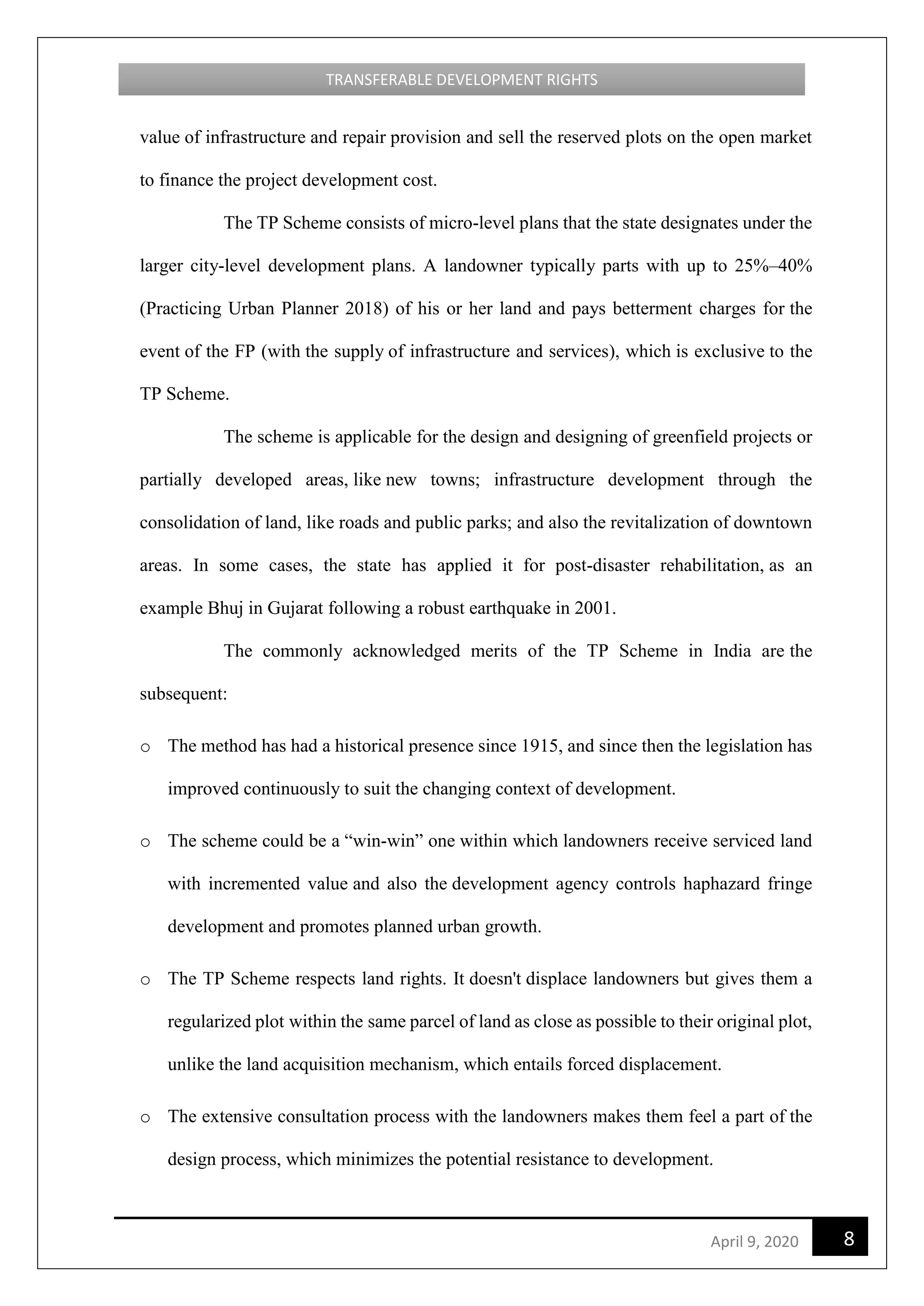 Transferable Development Rights | PDF