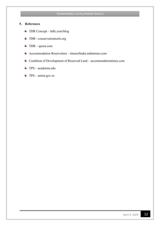 Transferable Development Rights | PDF