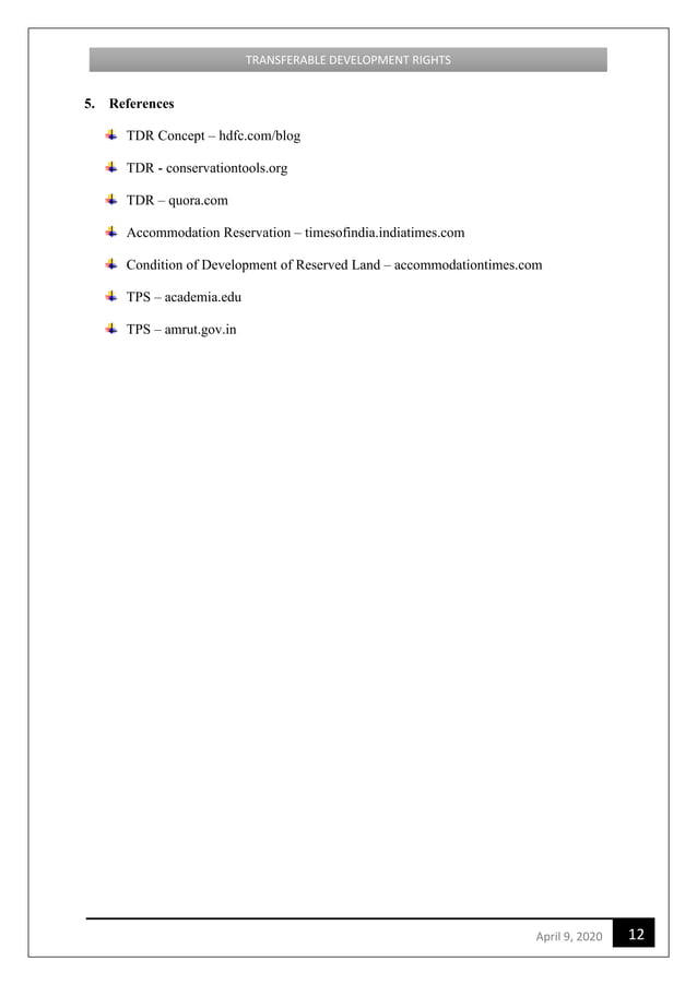 Transferable Development Rights | PDF