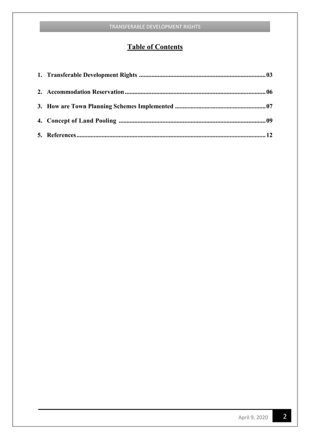 Transferable Development Rights | PDF