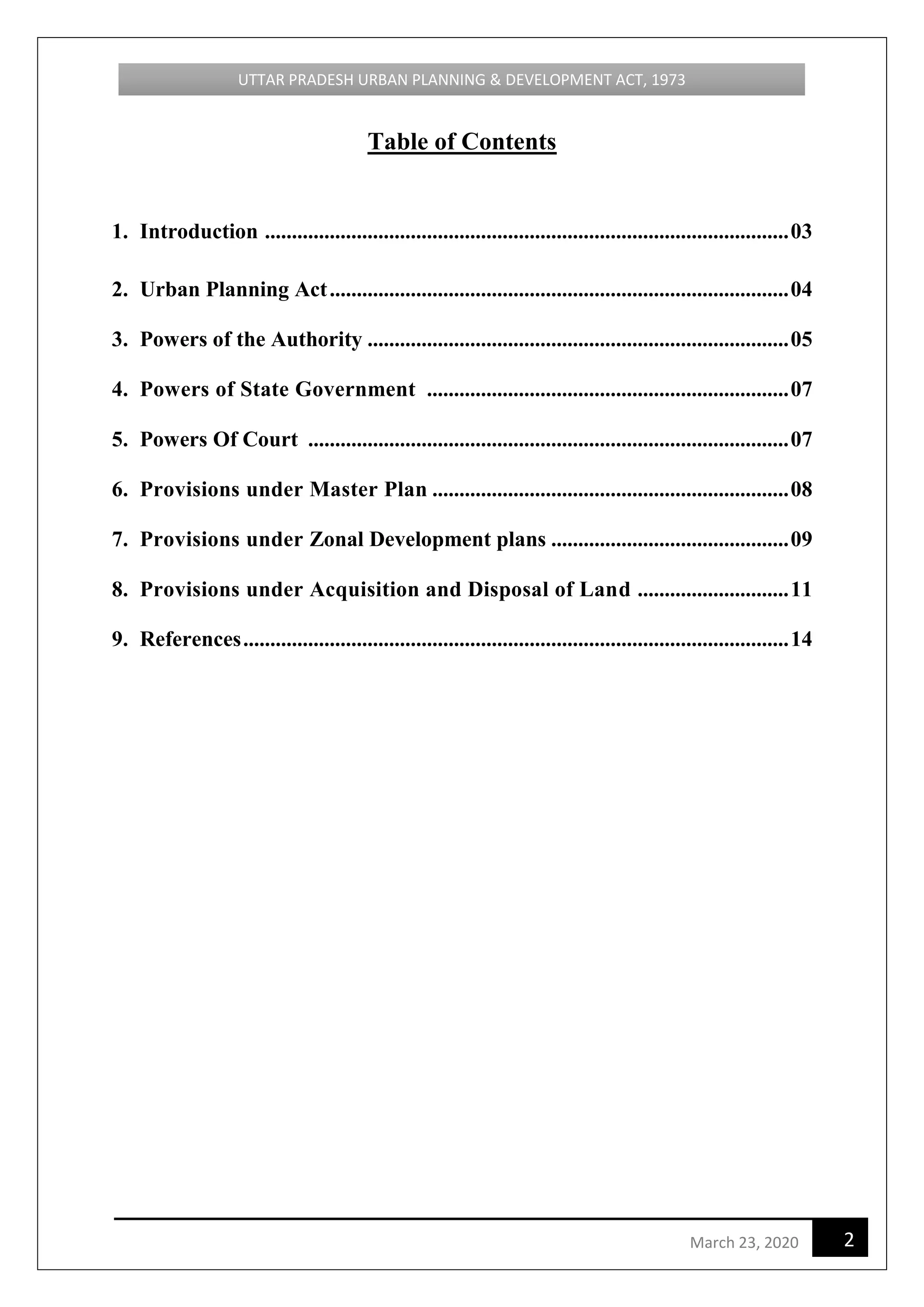 Urban Planning & Development Act, 1973 | PDF