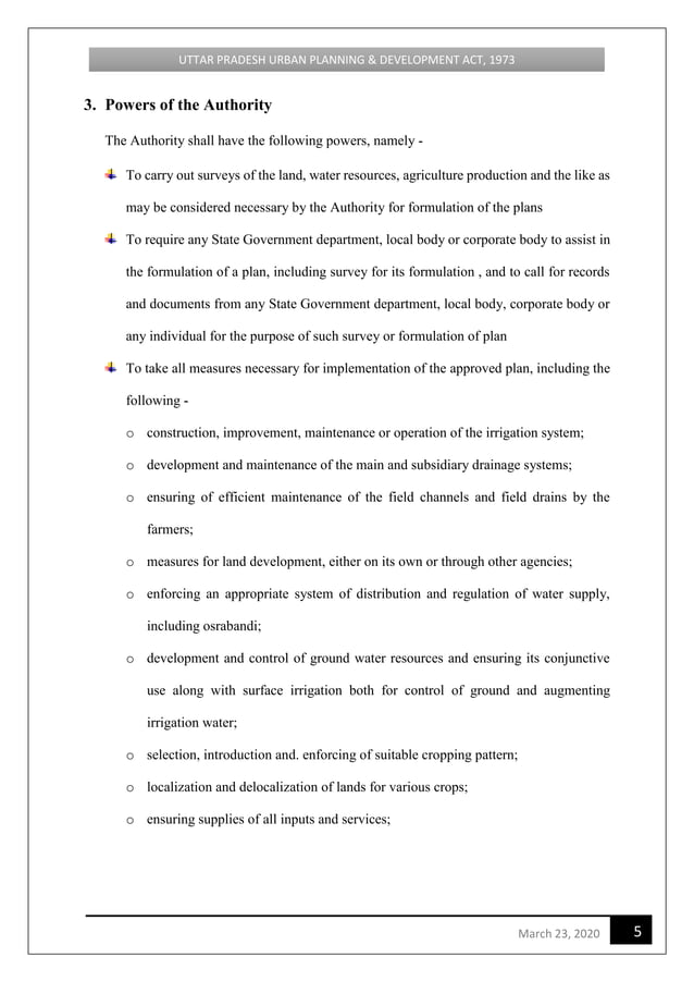 Urban Planning & Development Act, 1973 | PDF | Agriculture | Industries