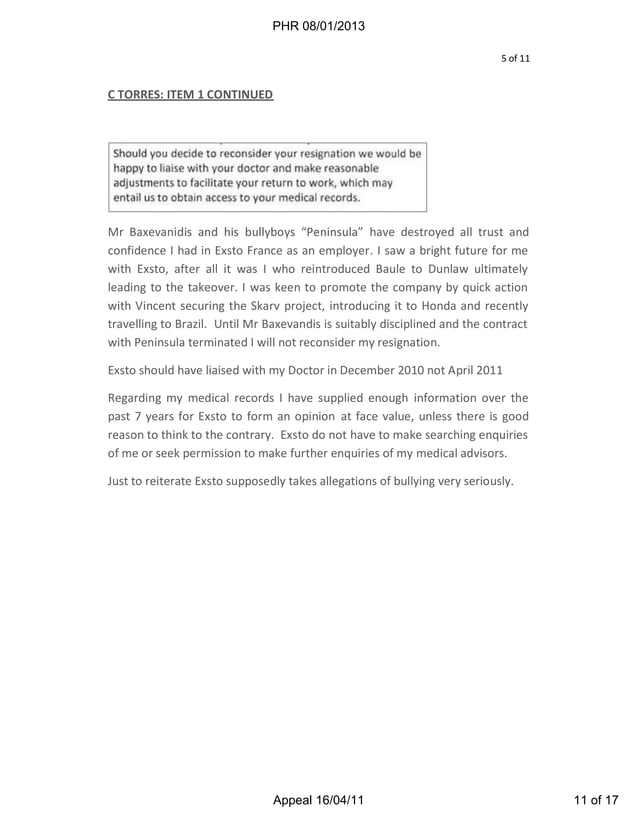 Employment Tribunal Written Submission | PDF | Law