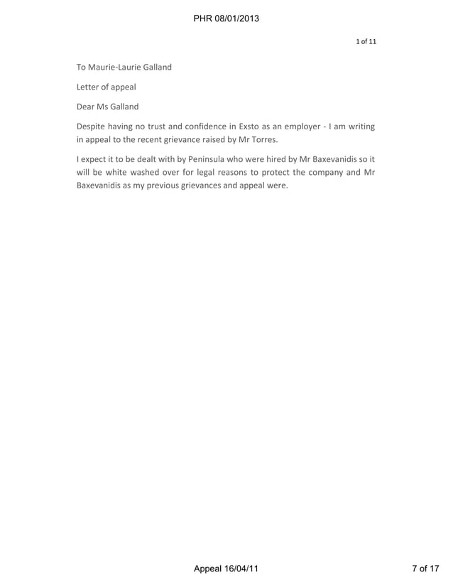 Employment Tribunal Written Submission | PDF | Law